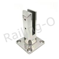China Floor Mounted Square Glass Spigot H182 with Flat Cover Ring 2205 Duplex NATA Tested for Pool Balustrade QAF-S004.182 for sale