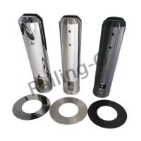 China Round Core Drilled Pool Spigot H280 for 12mm Glass 2205 Duplex Stainless Steel Matt Black QAB-R003 for sale