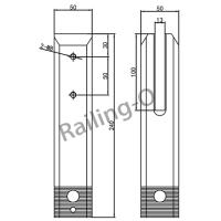 China SS304 SS316 Stainless Steel Spigot Square Glass Balustrade Spigots Mirror Brushed for sale