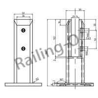 China POOL FENCE SPIGOT SQUARE FLANGED 182mm for sale