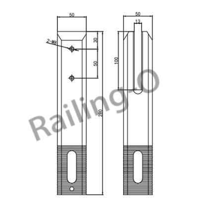 China Core Drilled Square Glass Spigot H280 with Flat Cover Ring 2205 Duplex NATA Tested for Pool Balustrade QAF-S003 for sale