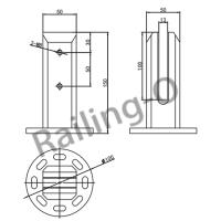China POOL FENCE SPIGOT SQUARE FLANGED for sale