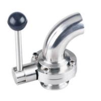 China Hygienic quick-install elbow butterfly valve for sale