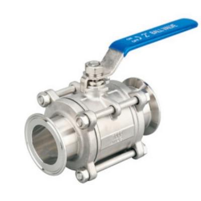 China Hygienic quick-install three-piece ball valve for sale