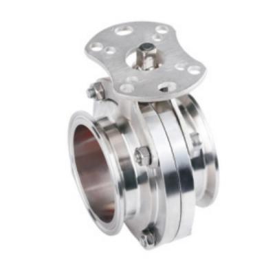 China Hygienic quick installation high platform butterfly valve for sale