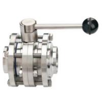 China Hygienic welded three-piece butterfly valve for sale