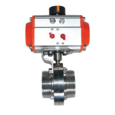 China D621X-16P Pneumatic male  thread butterfly valve for sale