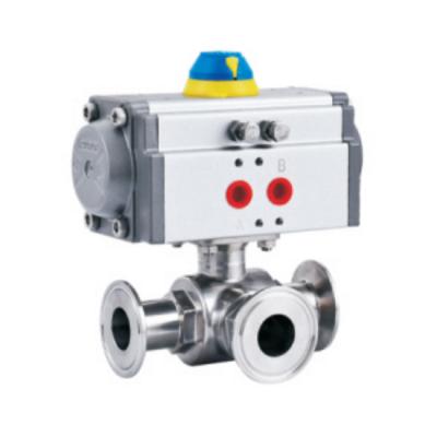 China Q685X-16P Pneumatic quick installation three-way ball valve for sale