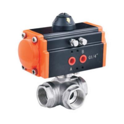 China Q645F-16P Pneumatic 3-way ball valve for sale