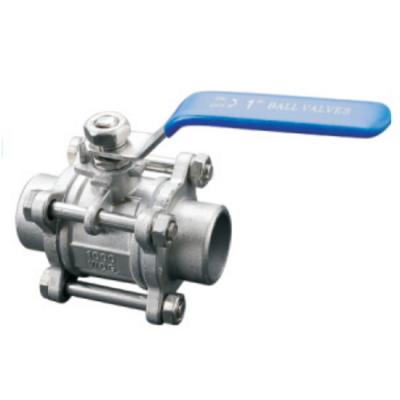 China Q61F-16P Stainless steel three-piece welded ball valve for sale