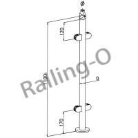 China Middle Railing Post System D120MM H100MM Post Glass Railing AISI304 for sale