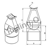 China Middle Railing Post System D120MM H100MM Post Glass Railing AISI304 for sale