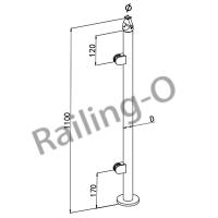 China 170mm Railing Post System AISI 304 316 Composite Balustrade Post for sale