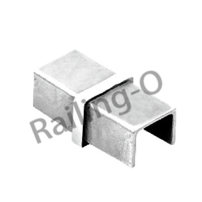 China Railing  Slot Tube Straight Connector 40 X 40mm Mirror Finish Straight Tube Fitting for sale