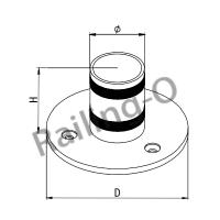 China Floor Mount Round Base Plate Flange D90×33.7 To 120×48.3 H55MM 85MM for sale