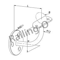 China Wall to handrail bracket with smooth angle for sale