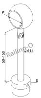 China SS316L Railing Support 42.4MM Indoor Outdoor Stair Support Brackets for sale