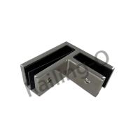 China 90 Degree Corner Glass Clamp Friction Fit For 12mm Panels Stainless Steel Matt Black for sale