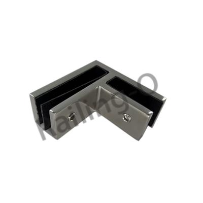 China 90 Degree Corner Glass Clamp Friction Fit For 12mm Panels Stainless Steel Matt Black for sale