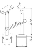 China Brushed Stainless Steel Handrail Support Custom 42.4mm Square Handrail Brackets QJ1500.042 for sale