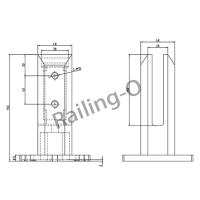 China Square Flanged Core Drilled Spigot H150 for 12mm Glass Balustrade Systems QAB-S017 for sale