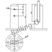 China Surface Mount Round Glass Panel Spigots Domed Cover Ring Black Pool Fence for sale
