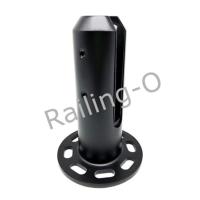 China Surface Mount Round Glass Panel Spigots Domed Cover Ring Black Pool Fence for sale