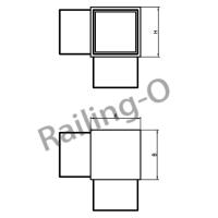 China Stainless Steel Square Tube End Caps Three Way 80mm  Tube Corner Joint for sale