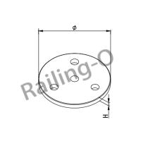 China Round Wall Glass Bracket 65mm - 80mm Mirror Satin AISI304 Stainless Steel Railing Parts for sale