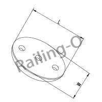 China Rectangular Wall Glass Bracket 80MM0 Mirror Satin AISI304 316 QKJ026 for sale