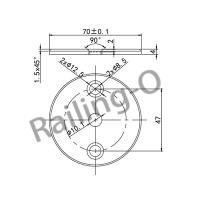 China Round Glass Wall Mounts 70MM 90 Degree Angle Glass Partition Brackets  304 316 for sale