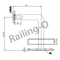 China 60mm 70mm  Glass To Wall Bracket  H76mm   Glass Shelf Holder For Wall Mount for sale