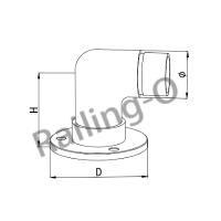 China QN018.042 Rail Base Plate 90 Degree 316 Satin Base Elbow for sale