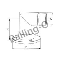 China 90 Degree Base Elbow 85×42.4 H85 AISI304 316 Satin Mirror For Handrail Post for sale
