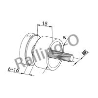 China Stainless Steel 304/316 Glass Clamp Φ30mm with 15mm Height for Frameless Railing Systems QM001.3015 for sale