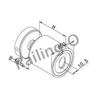 China Wall Mounted Glass Panel Holder 50mm OD with Adjustable Height 30-50mm AISI304/316 for Balustrades QM005 for sale