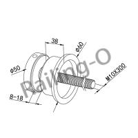 China Heavy Duty  Glass Standoffs Stainless 304 316 H50MM Glass Railing Standoff Pins for sale
