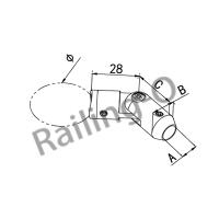 China Tube Mounted Cross Bar Holder 12mm 33.7 - 48.3 For Balustrade for sale