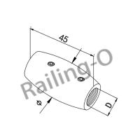 China 45 Degree Angle Crossbar Holder 16mm 18mm  Crossbar Bracket D10.2MM 12.2MM for sale