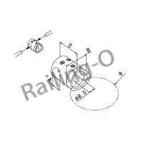 China 10 - 14mm  Crossbar Holder 48.3MM Mirror  Through Hole Holder Triple Screw Locking for sale