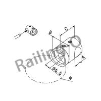 China Stainless Steel Bar Cross Connector Balustrade Cross Pipe Fitting For Sheet System for sale