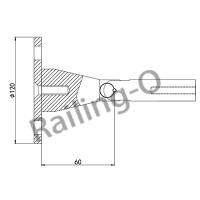 China D120mm Glass Door Canopy AISI304 L60  Glass Awning Fitting For Panels for sale