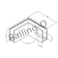 China Hollow Wall Corner Bracket 200×200 Inner/Outer AISI304/316 Satin/Mirror Finish A013/A014 for sale