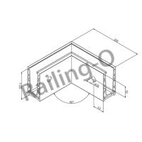 China Hollow Wall Corner Bracket 200×200 Inner/Outer AISI304/316 Satin/Mirror Finish A013/A014 for sale