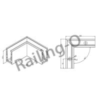 China Hollow Floor Corner Bracket 200×200 Inner/Outer AISI304/316 Satin/Mirror Finish A011/A012 for sale