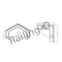 China 45° Angled Wall Glass Railing Channel L2500 T8-21.52 H110 AISI304/316 for Architectural Glazing Installations A002 for sale