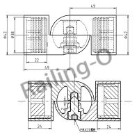 China Wooden Fitting Φ42 Φ38 d22 H49 M8×20 Screw for Handrail AISI304/316 Satin/Mirror QWF30042 for sale