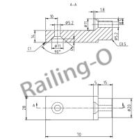 China Wooden Fitting Φ28 H70 with Φ5.2/Φ11 Holes AISI304/316 Satin/Mirror Finish QWF70028 for sale