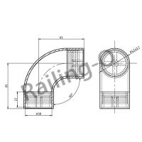 China Stainless Steel 304/316 Wood Handrail Connector 42mm Diameter for Timber Balustrade Railings QWF0002 for sale