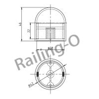 China Thin Wall Wooden Fitting Φ42.4×d38 t1.2 AISI304/316 for Staircase and Deck Railing Installations QWF80042 for sale